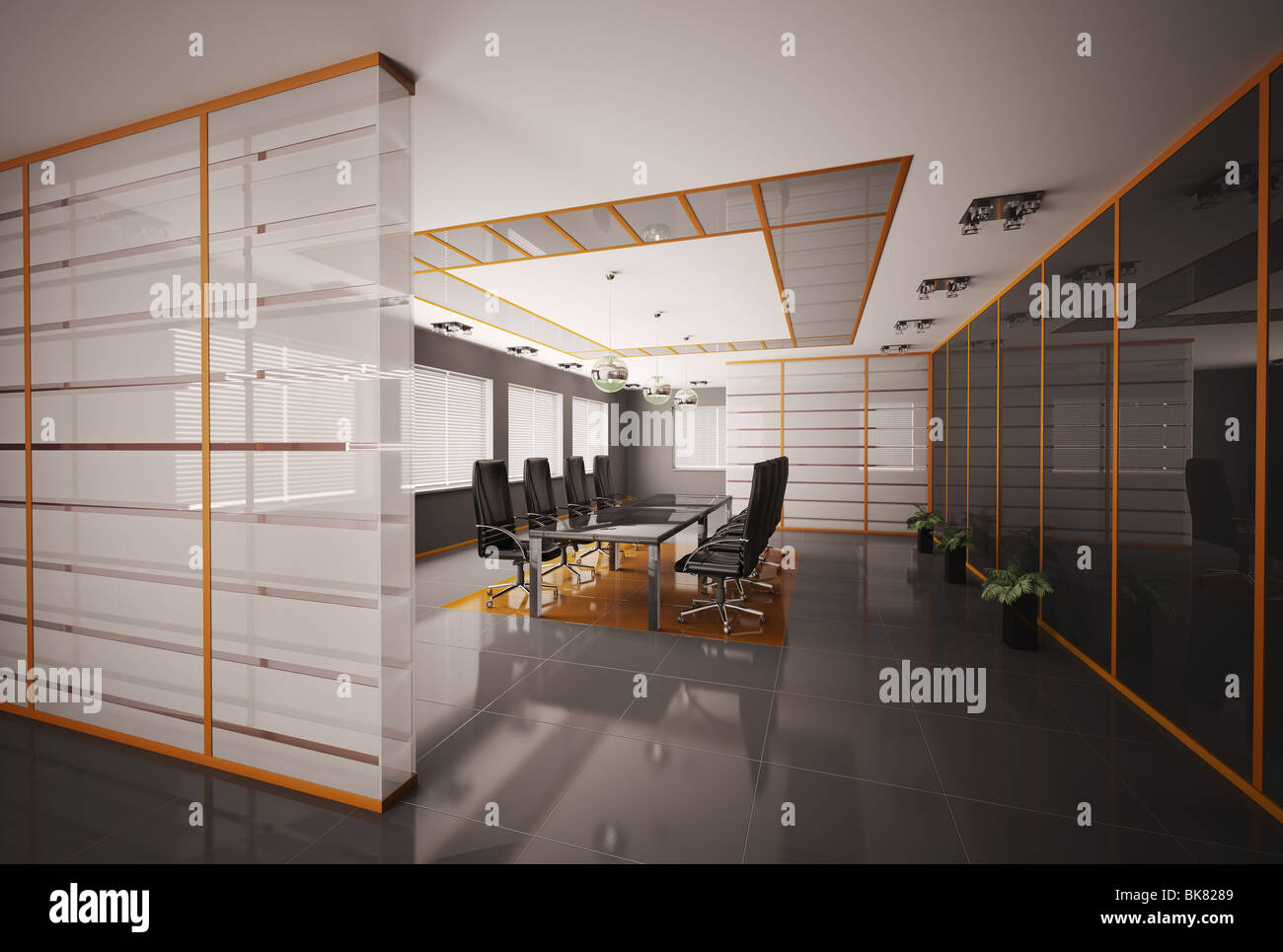 Modern boardroom interior 3d render Stock Photo - Alamy