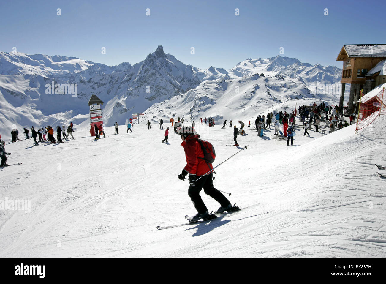 MERIBEL AND Courchevel SKI AREA OF THE THREE VALLEYS IN FRANCE Stock ...