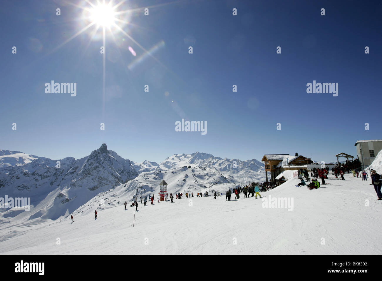 MERIBEL AND Courchevel SKI AREA OF THE THREE VALLEYS IN FRANCE Stock ...