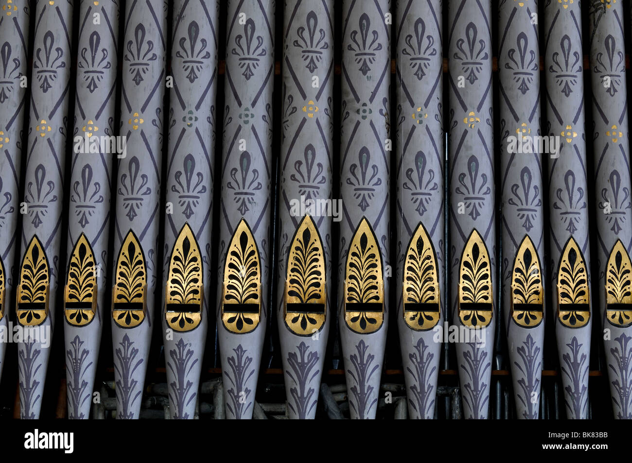 Organ pipes at St Mary the Virgin Church, Morcott, Rutland, England, UK ...