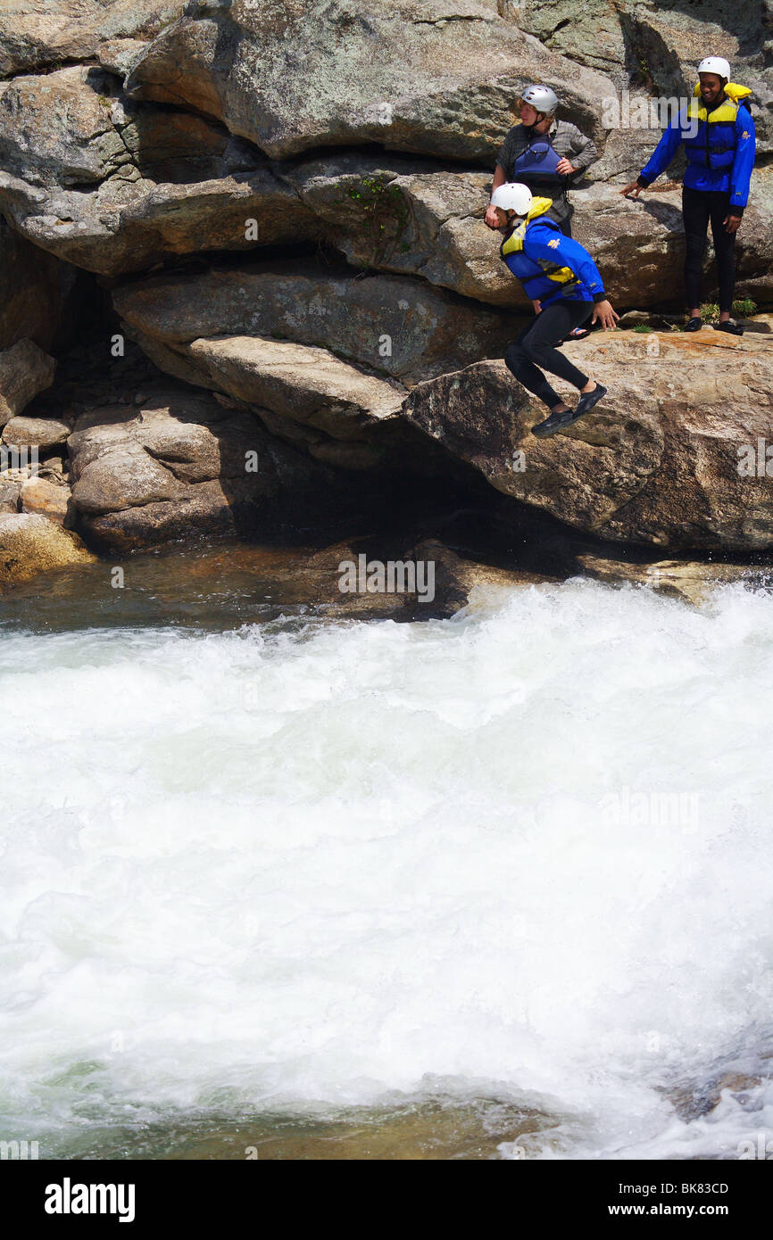 RAFTERS JUMPING INTO WATER PRACTICING SAFETY FOR WATER RESCUE ...