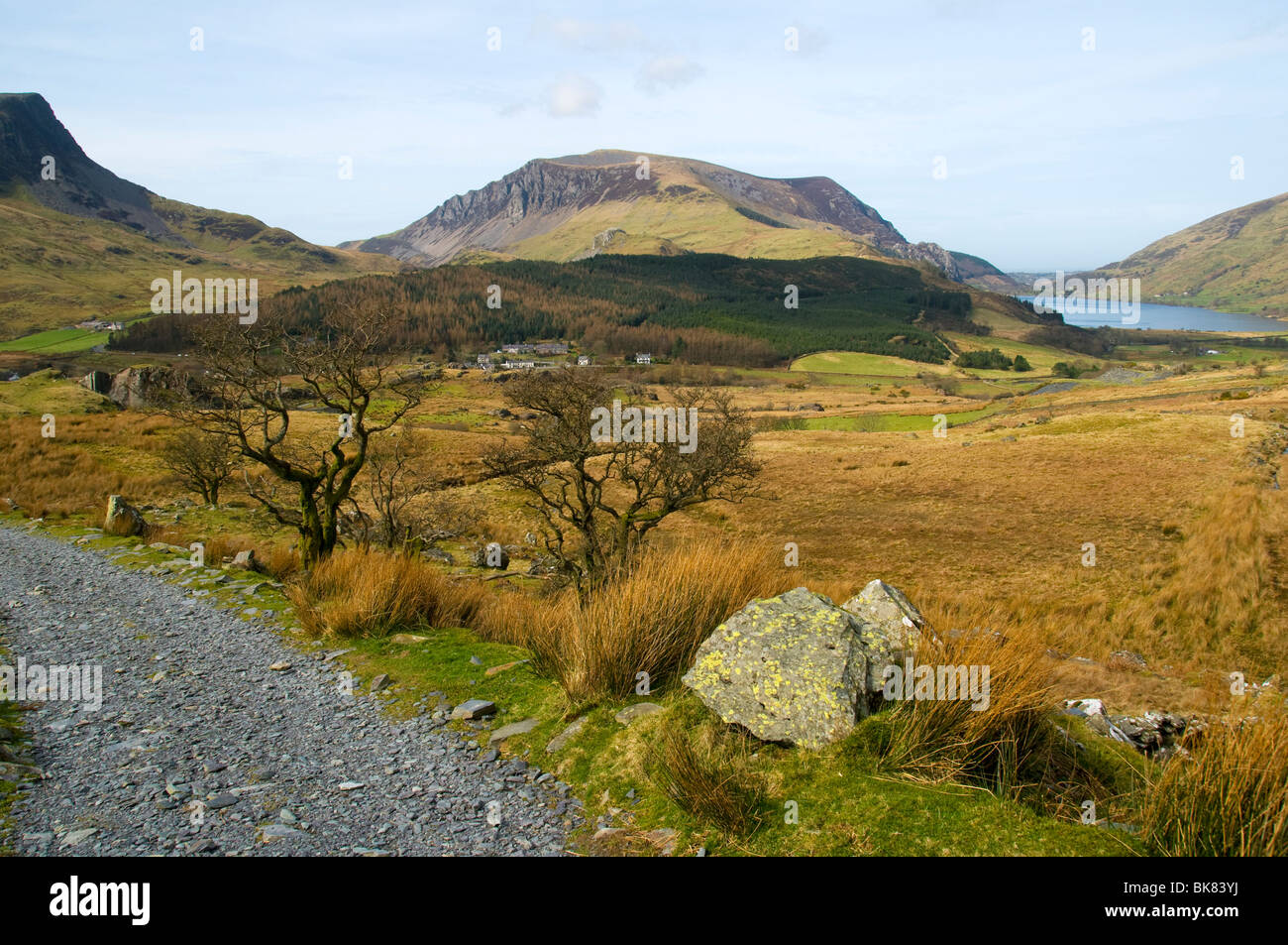 Mynydd Mawr and Llyn Cwellyn, Snowdonia, North Wales, UK Stock Photo ...