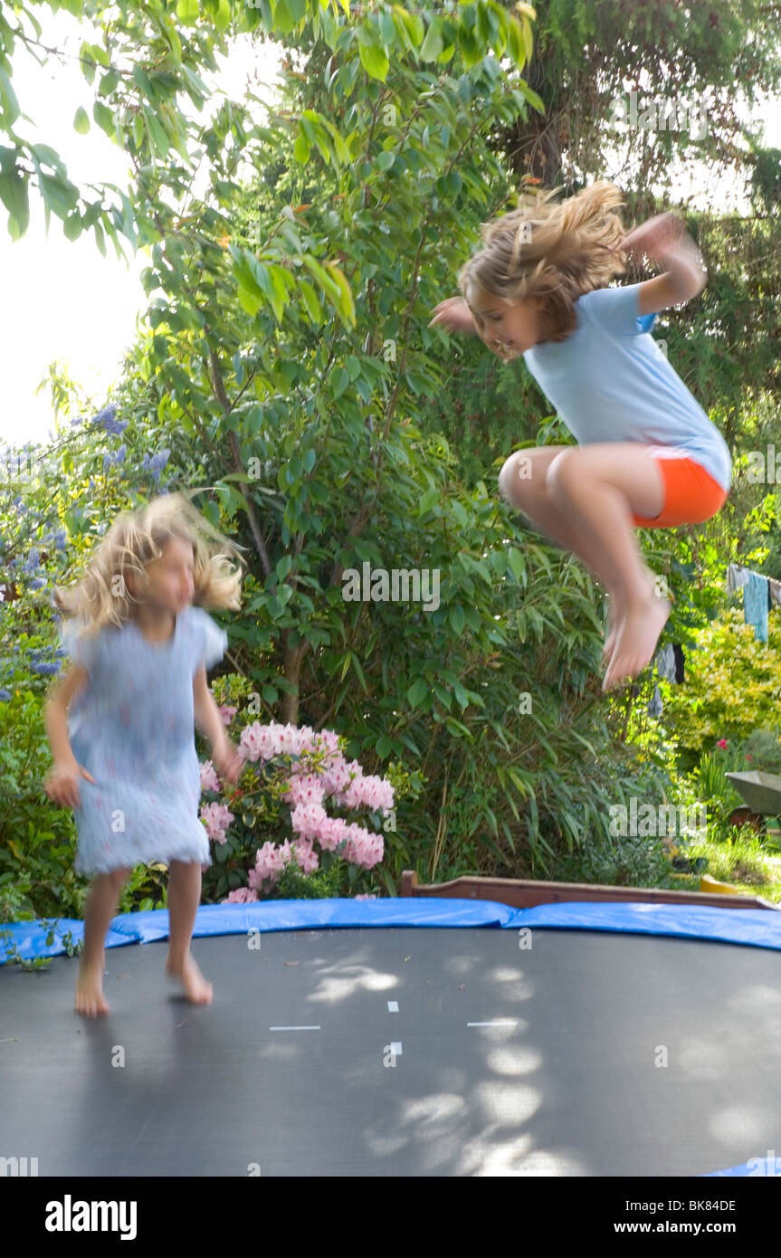Children on Trampoline Stock Photo - Alamy