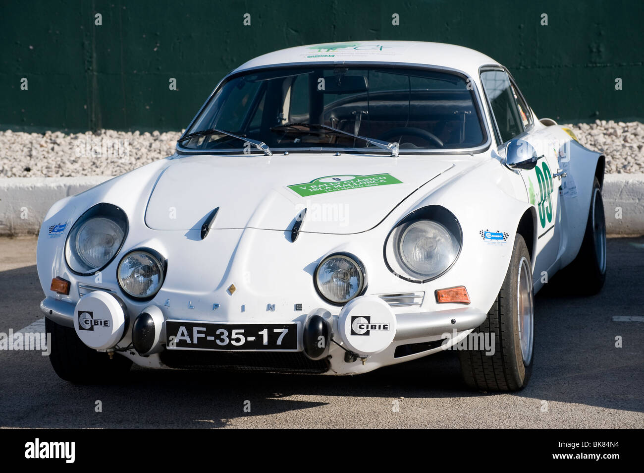 1975 Renault Alpine A110 Berlinette taking part in a classic car rally ...