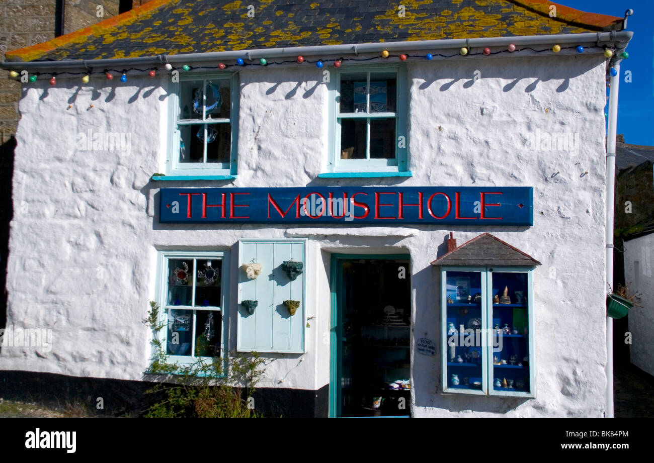 Cornwall, Mousehole Shop Stock Photo - Alamy