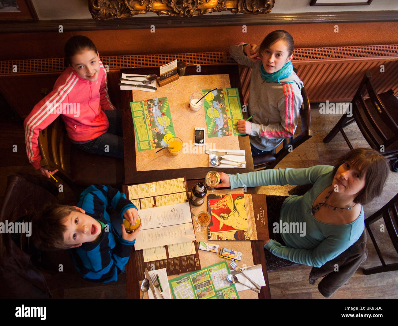 Restaurant Table from Above Stock Photo - Alamy