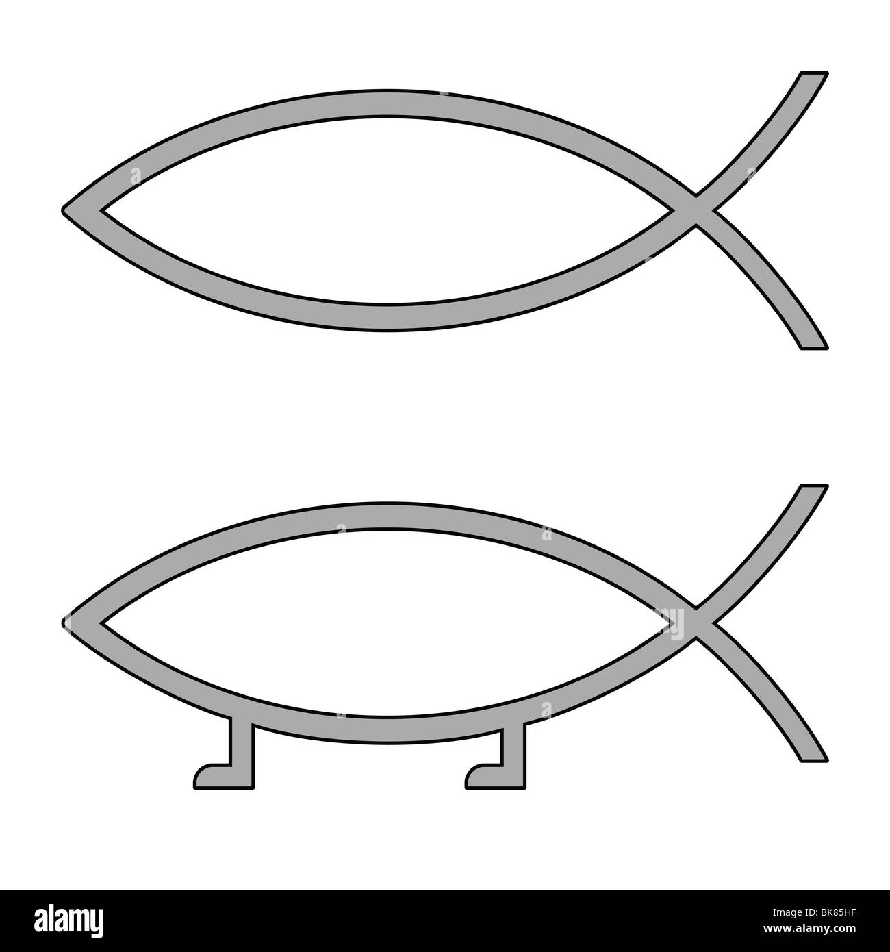 Vector image of Christian and evolution creation symbols Stock Photo ...