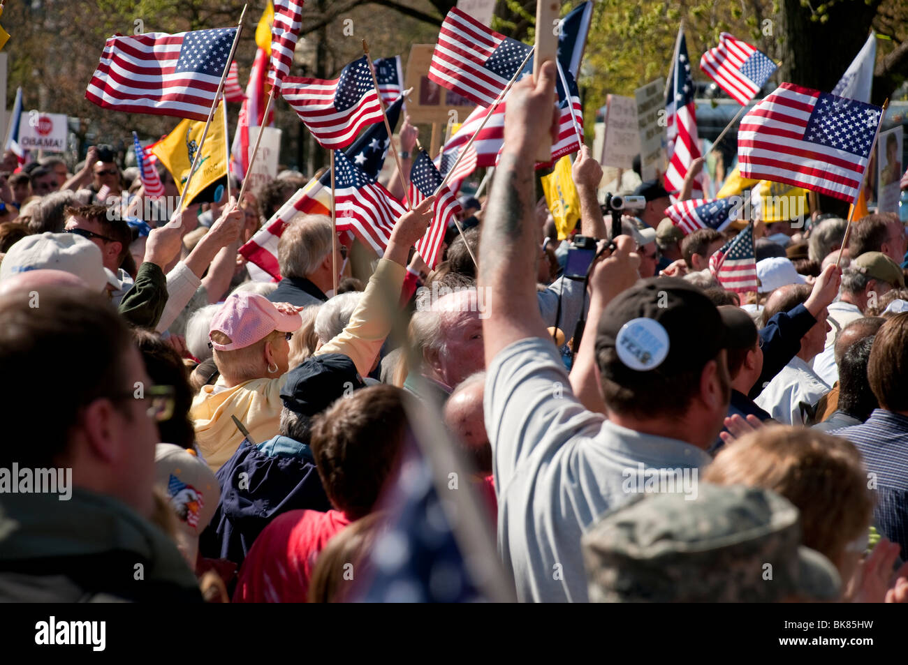 Tea party protesters at the 2010 Boston Tea Party Stock Photo - Alamy