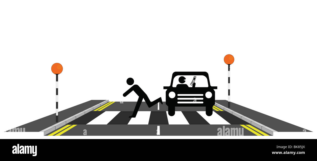 Vector of inconsiderate man using mobile phone whilst driving Stock ...