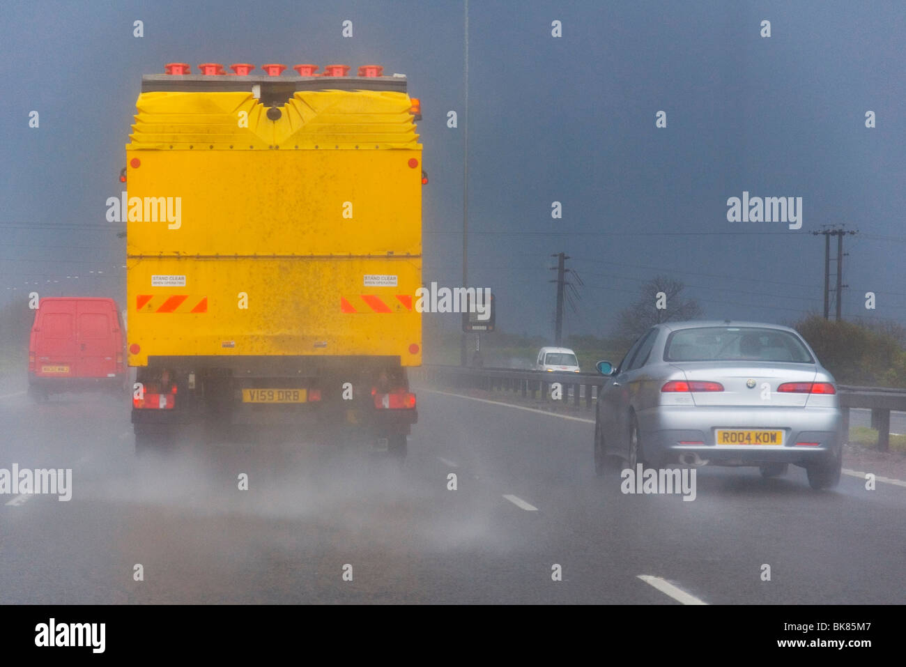Motorway Driving in Rain on M4 Stock Photo - Alamy