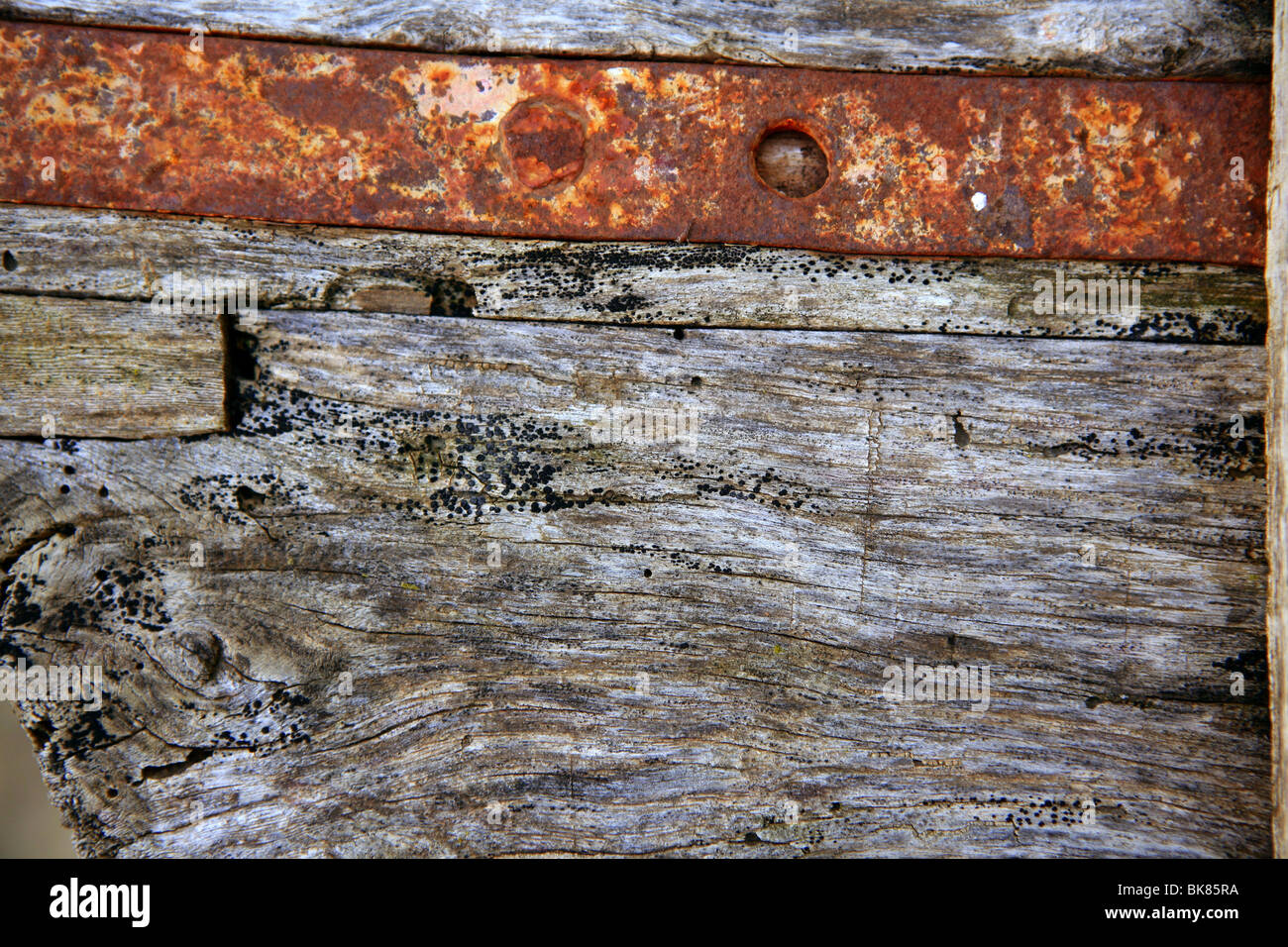 Aged gray wood and rusted iron steel background Stock Photo - Alamy
