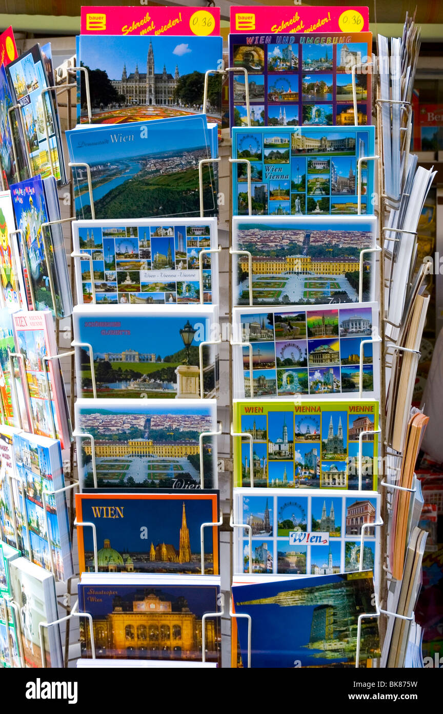 Vienna, Postcard Rack Stock Photo - Alamy