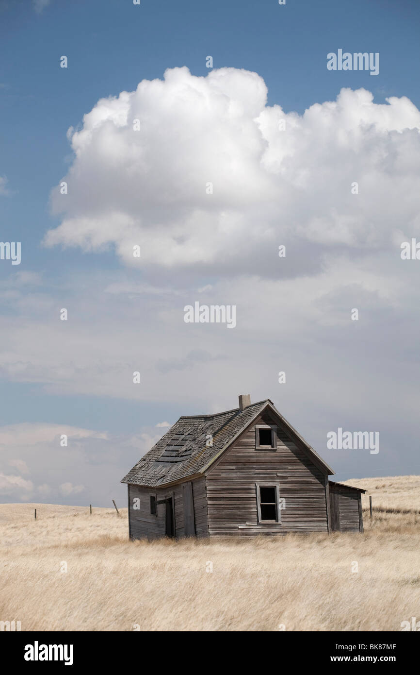 Old Wooden House In Field Stock Photo - Alamy
