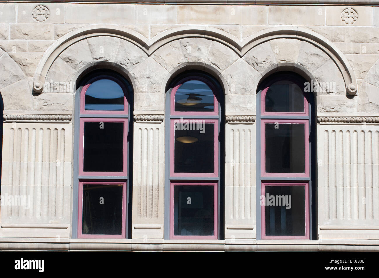 Old Sandstone Building And Windows Stock Photo - Alamy