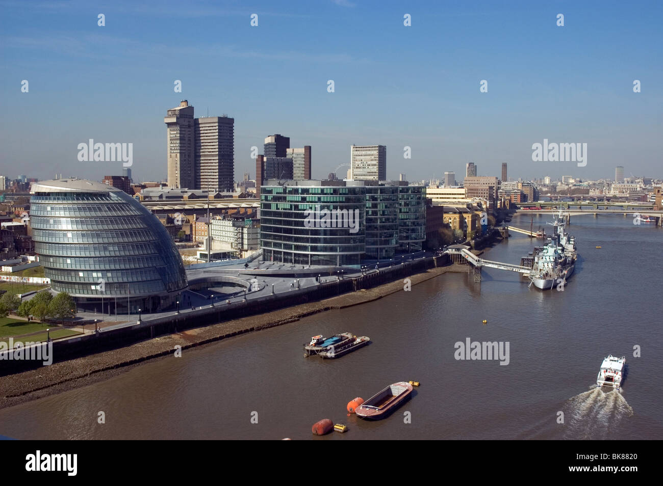London, Southwark, City Hall and City Stock Photo - Alamy