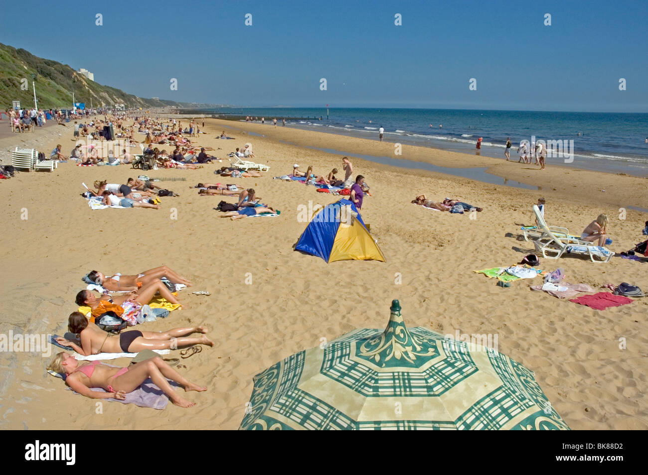 Bournemouth beach sunbathers hi-res stock photography and images - Alamy