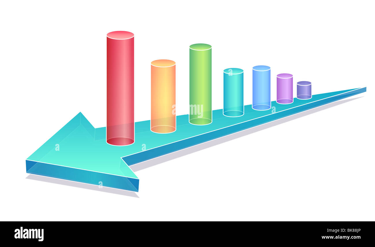 Blue decline chart Cut Out Stock Images & Pictures - Alamy