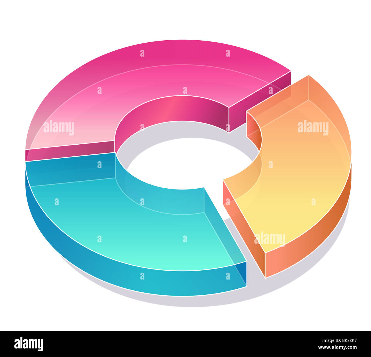 color pie chart in the white background Stock Photo - Alamy