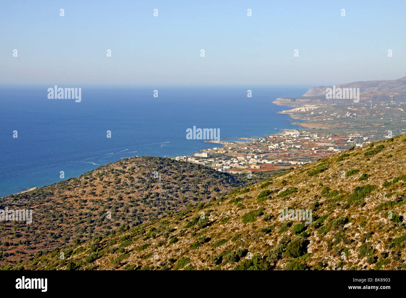Malia, panoramic view, Crete, Greece, Europe Stock Photo - Alamy