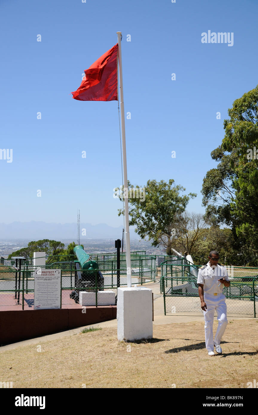 The automatic firing of the Noonday gun above Cape Town South Africa A ...