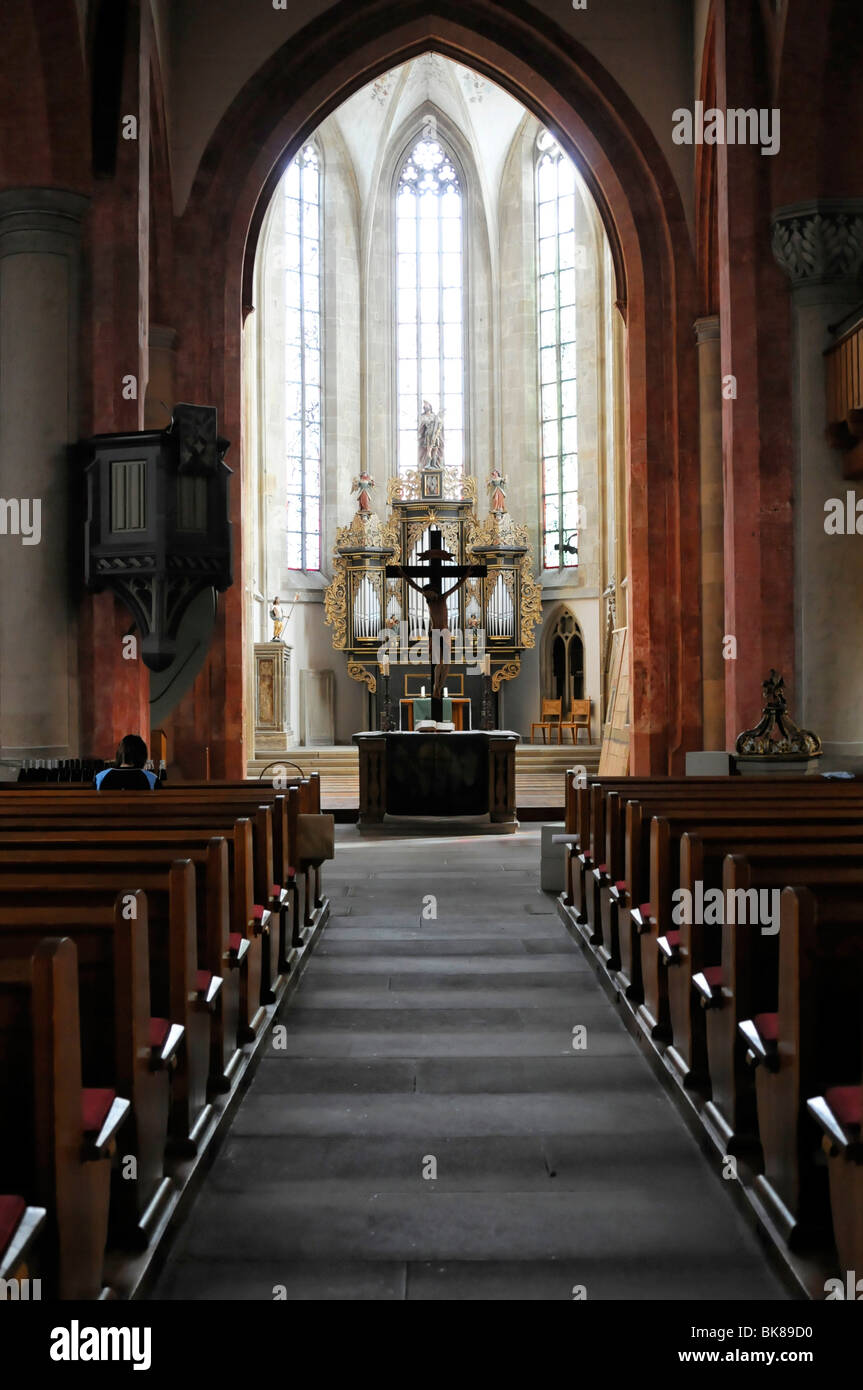 Interior, Regiswindis Protestant Church, Lauffen, Baden-Wuerttemberg ...