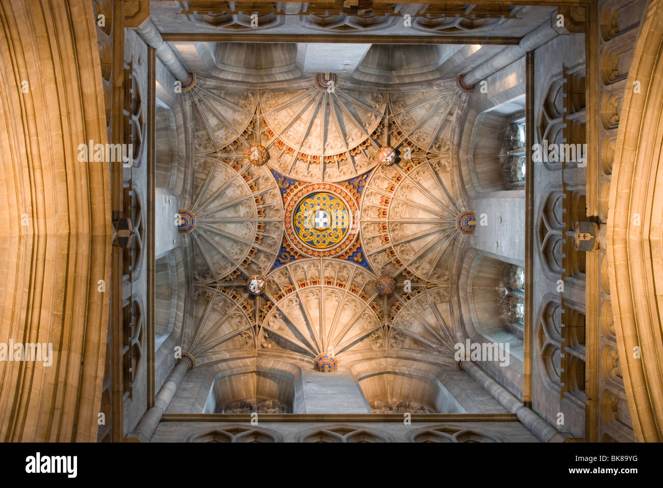 Roof of the Bell Harry Tower in Canterbury Cathedral, Kent, UK Stock ...