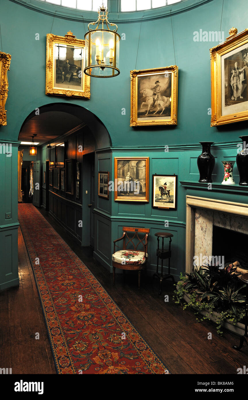 Corridor with light dome, interior furnishings around 1860, at Walmer ...