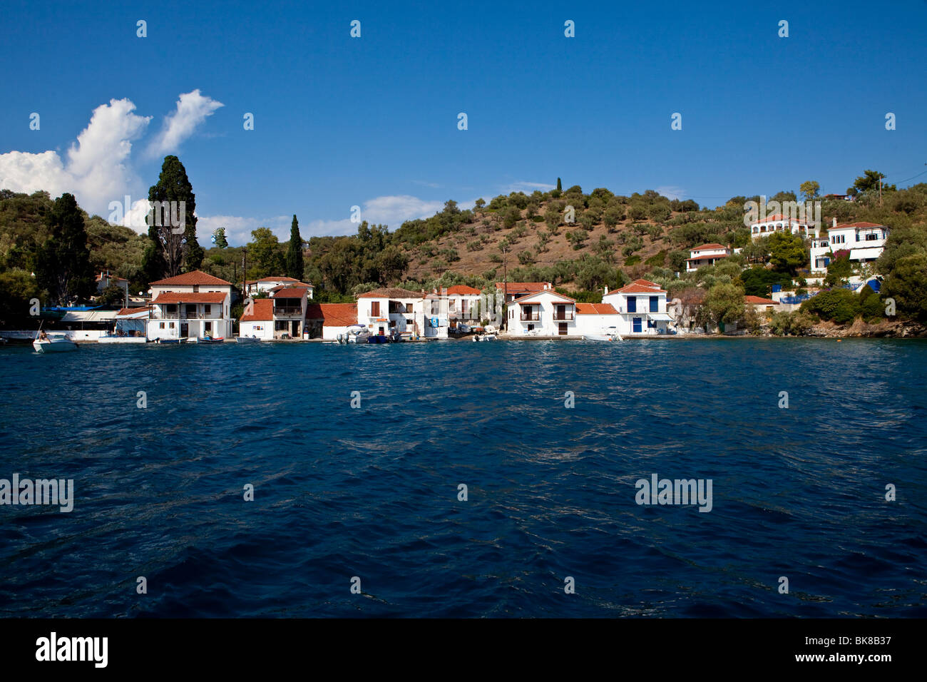 Fishing village Trikeri with restaurants and jetties, Greece, Europe ...