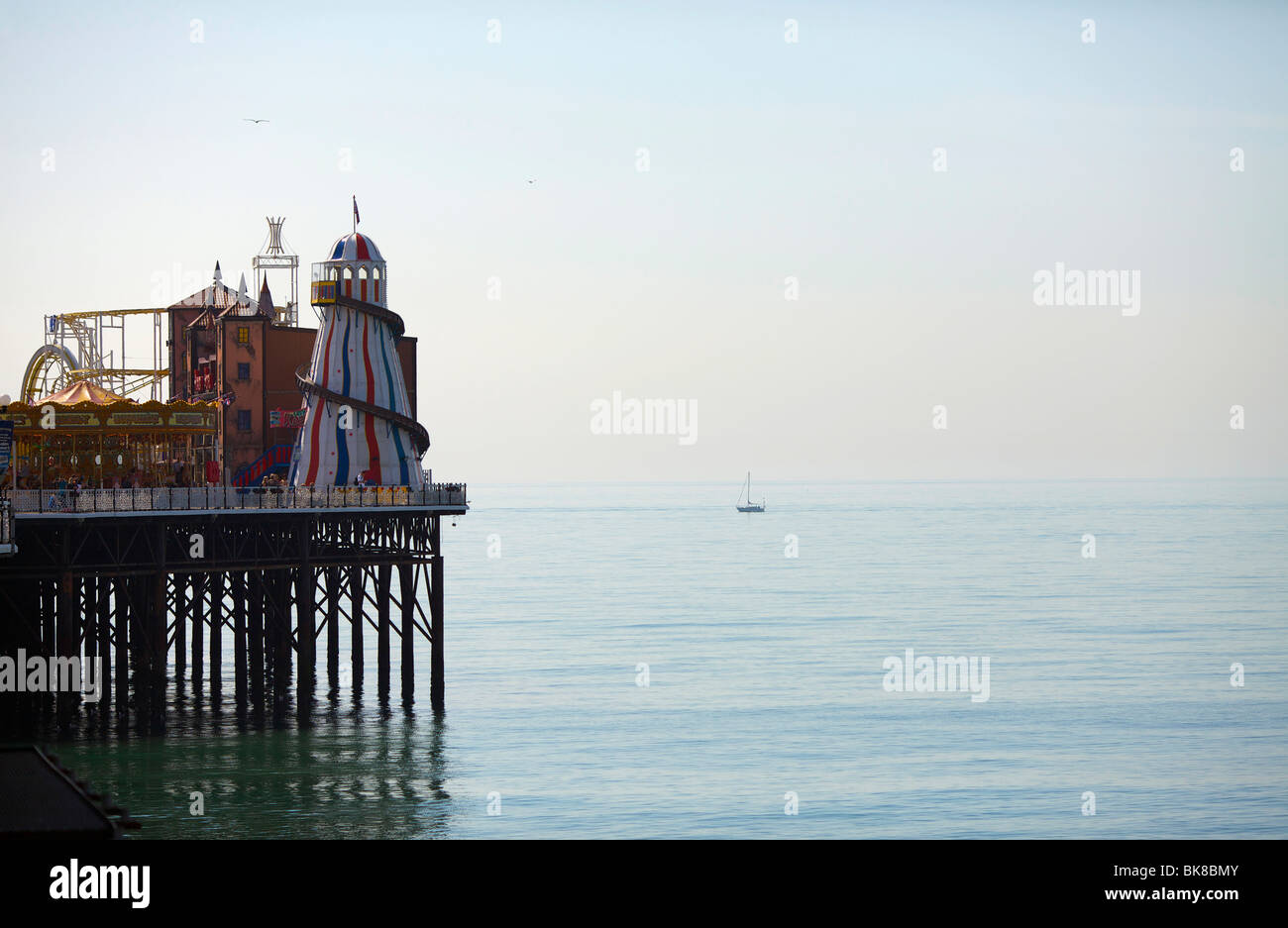 The fairground at the end of Brighton Pier Stock Photo - Alamy