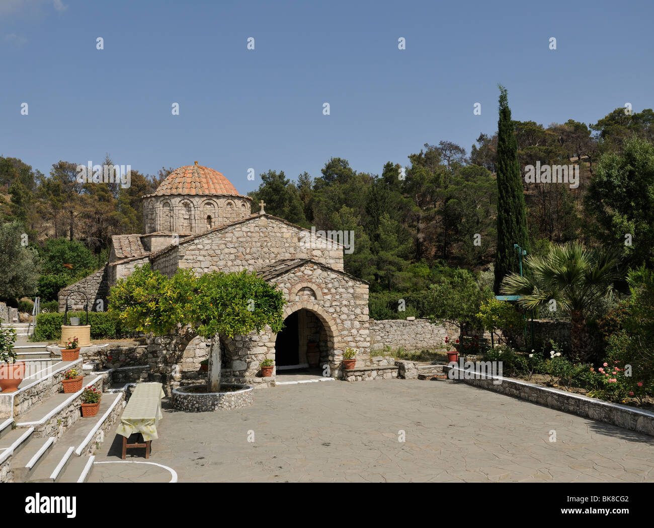 Moni Thari monastery, Rhodes, Greece, Europe Stock Photo - Alamy