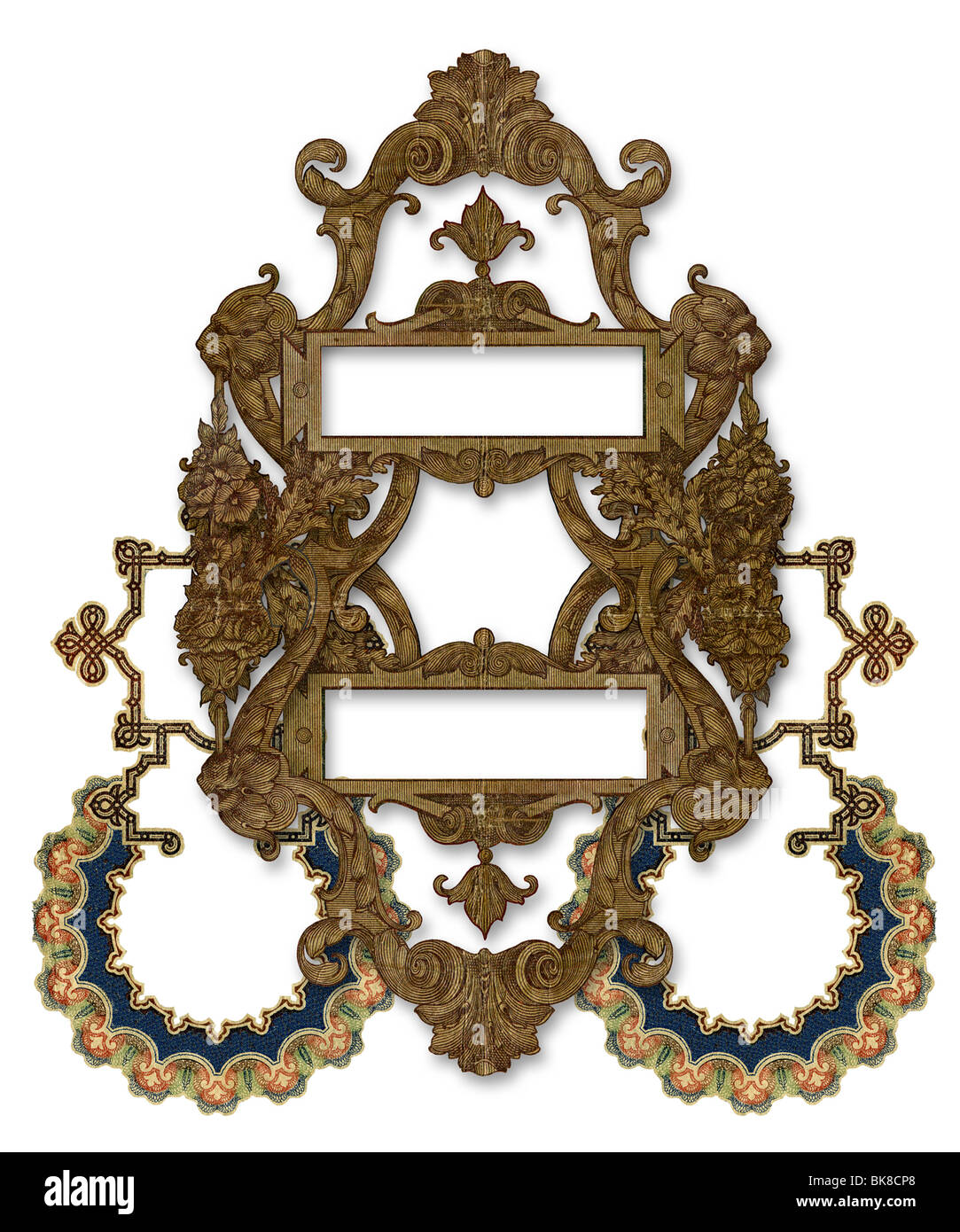 Luxuriously illustrated old colored victorian frame Stock Photo - Alamy