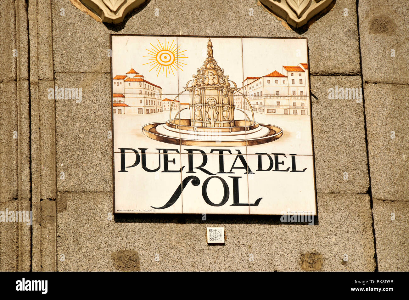 Street sign at the Puerta del Sol, Madrid, Spain, Iberian Peninsula ...
