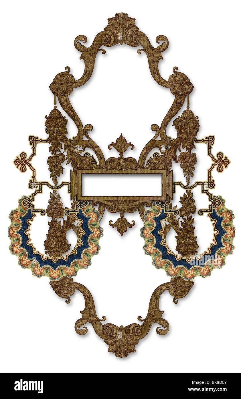 Luxuriously illustrated old colored victorian frame Stock Photo - Alamy
