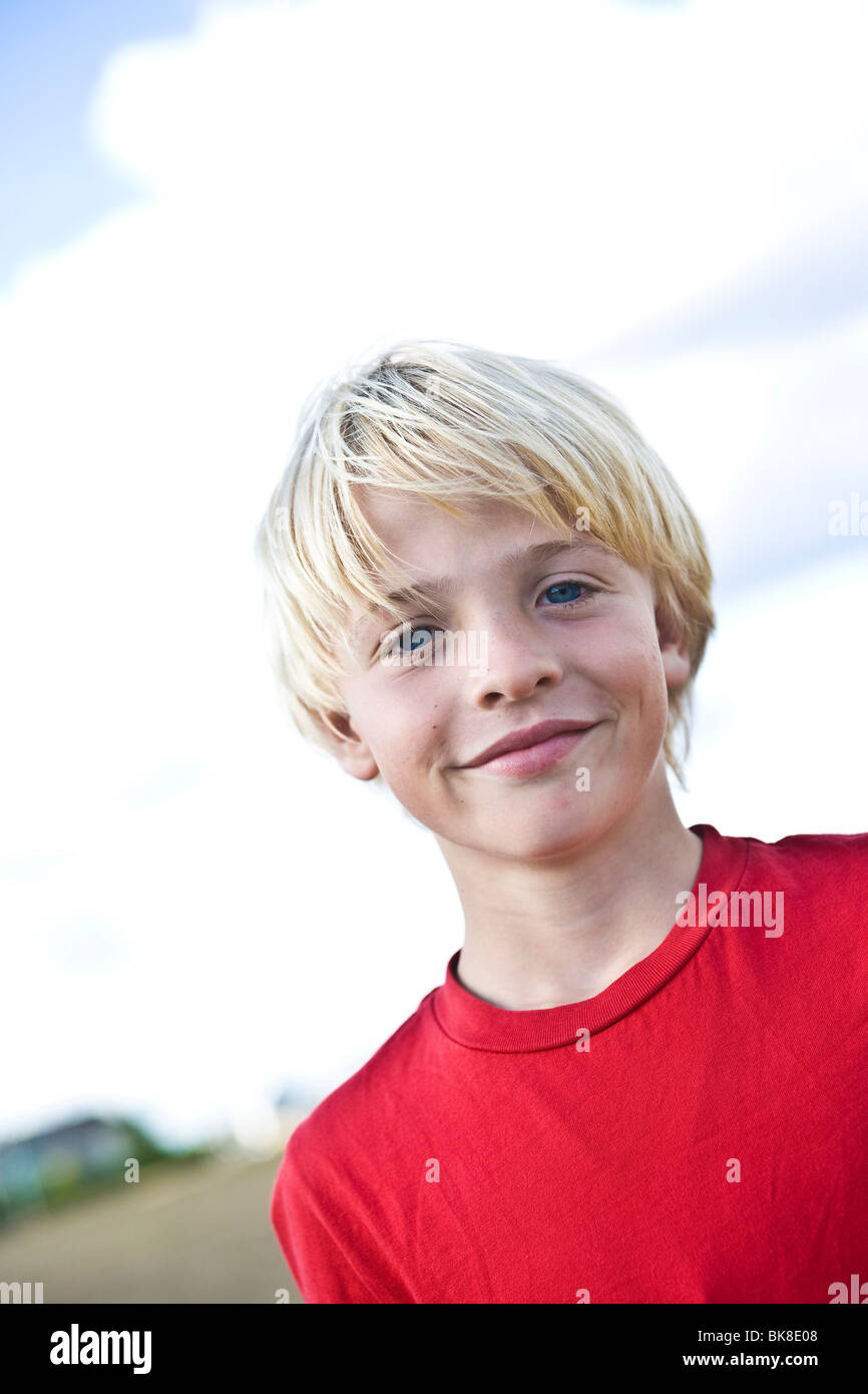 Portrait of a blond boy Stock Photo - Alamy