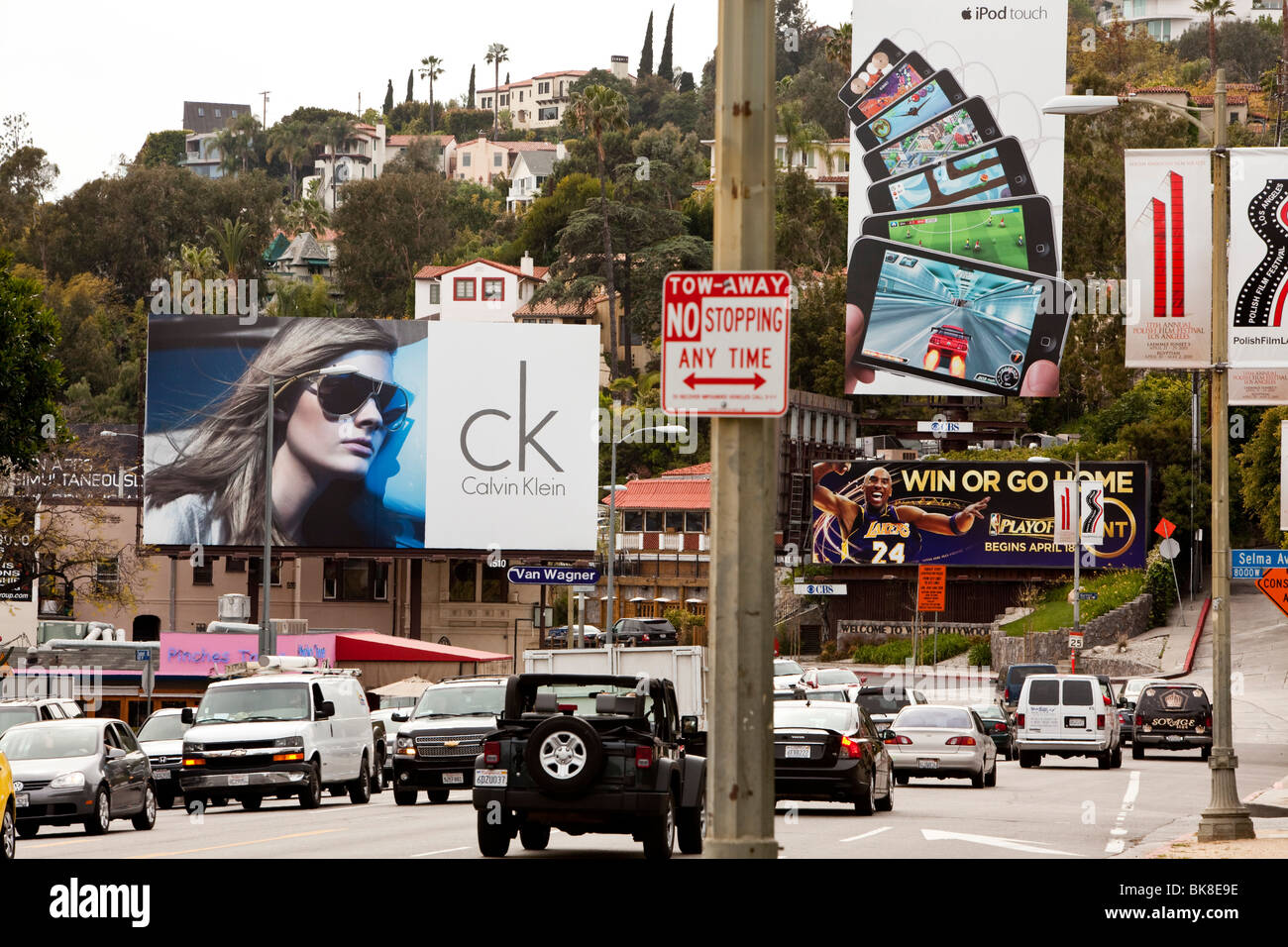 Rush hour traffic, Sunset Blvd. Los Angeles County, California, United ...