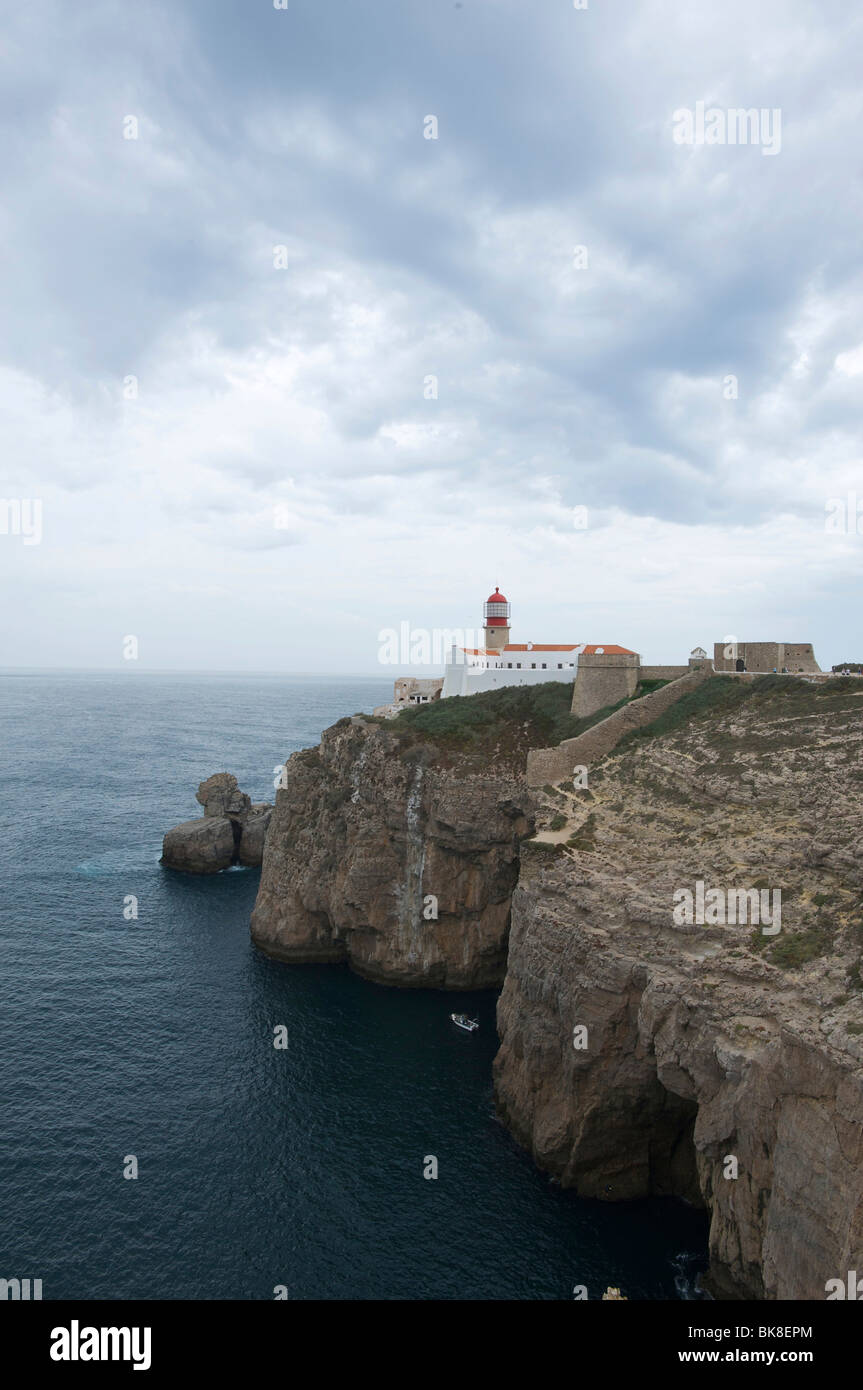 Lighthouse at Cabo de Sao Vicente, Algarve, Portugal, Europe Stock ...