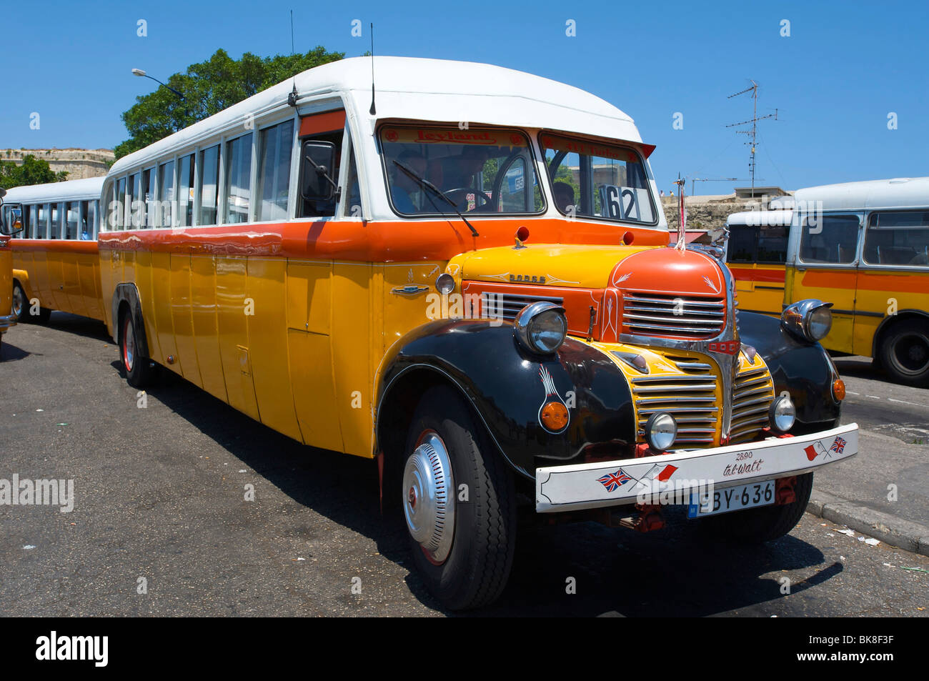 Typical buses in Valletta, Malta, Europe Stock Photo - Alamy