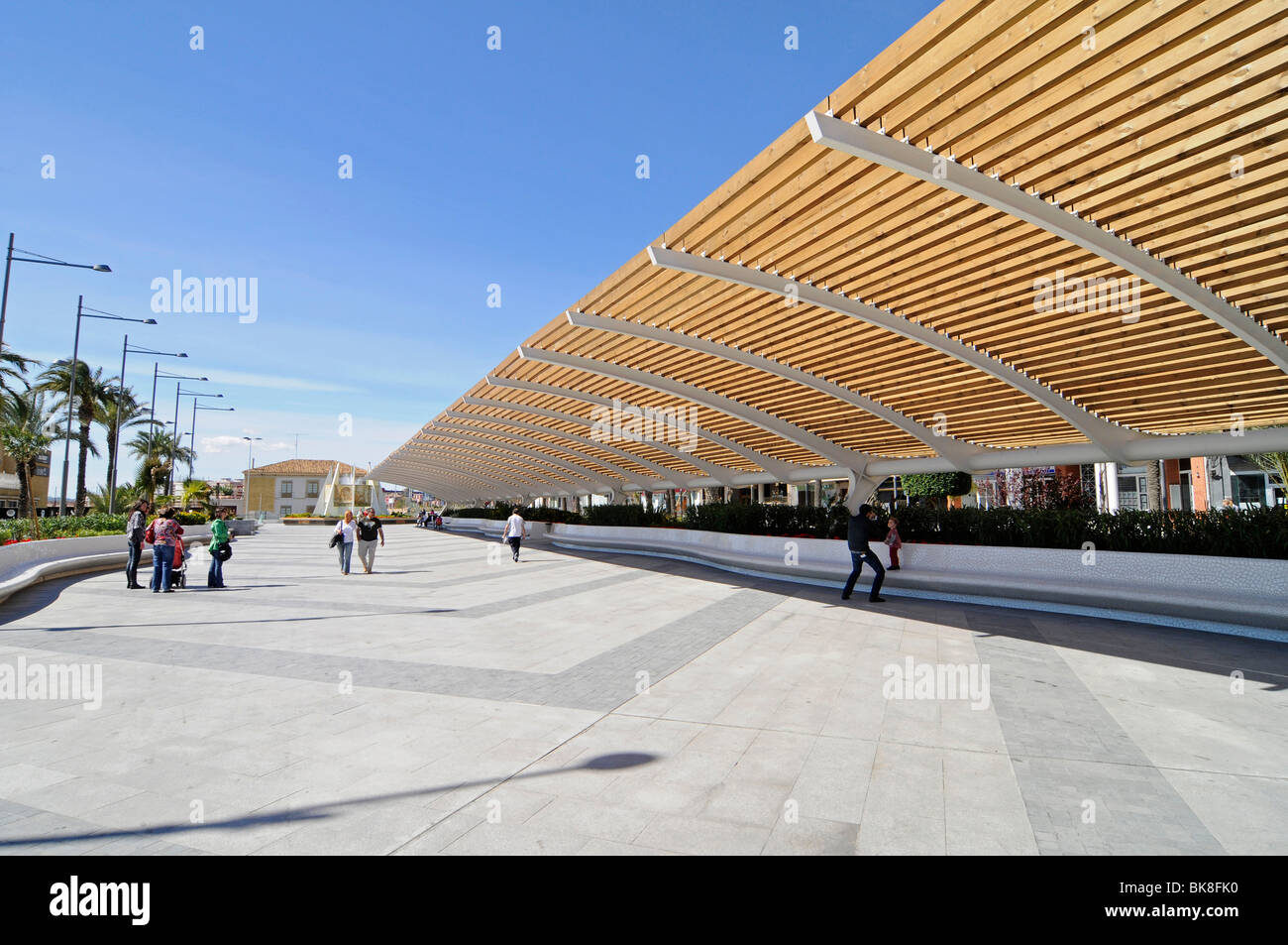 Covered harbour promenade, Torrevieja, Costa Blanca, Alicante, Spain ...
