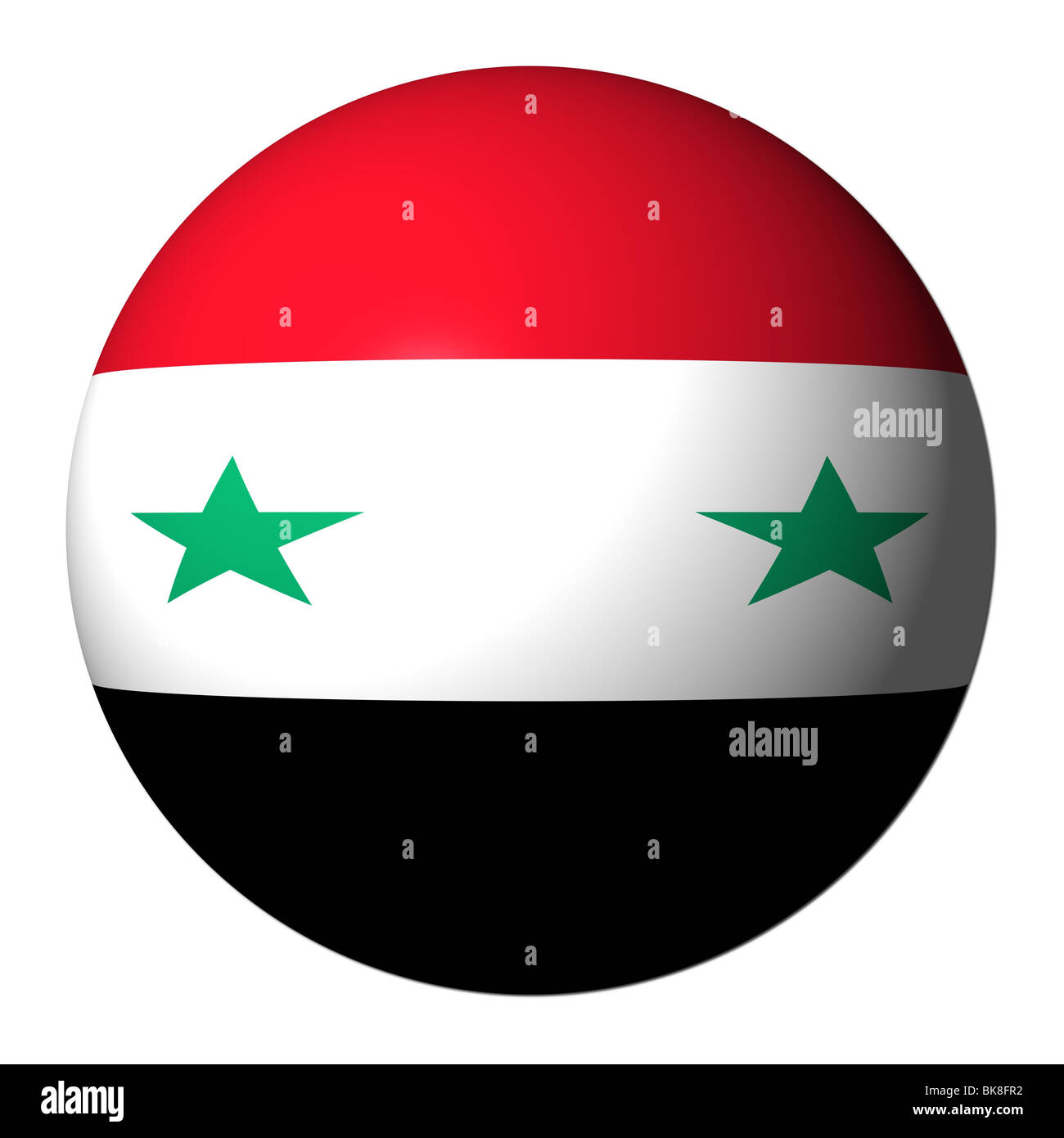 Syria flag sphere isolated on white illustration Stock Photo - Alamy