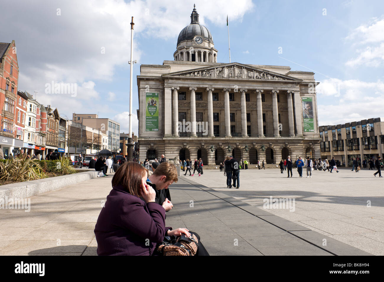 Nottingham town hall, Old Market Square, Nottingham, England Stock ...