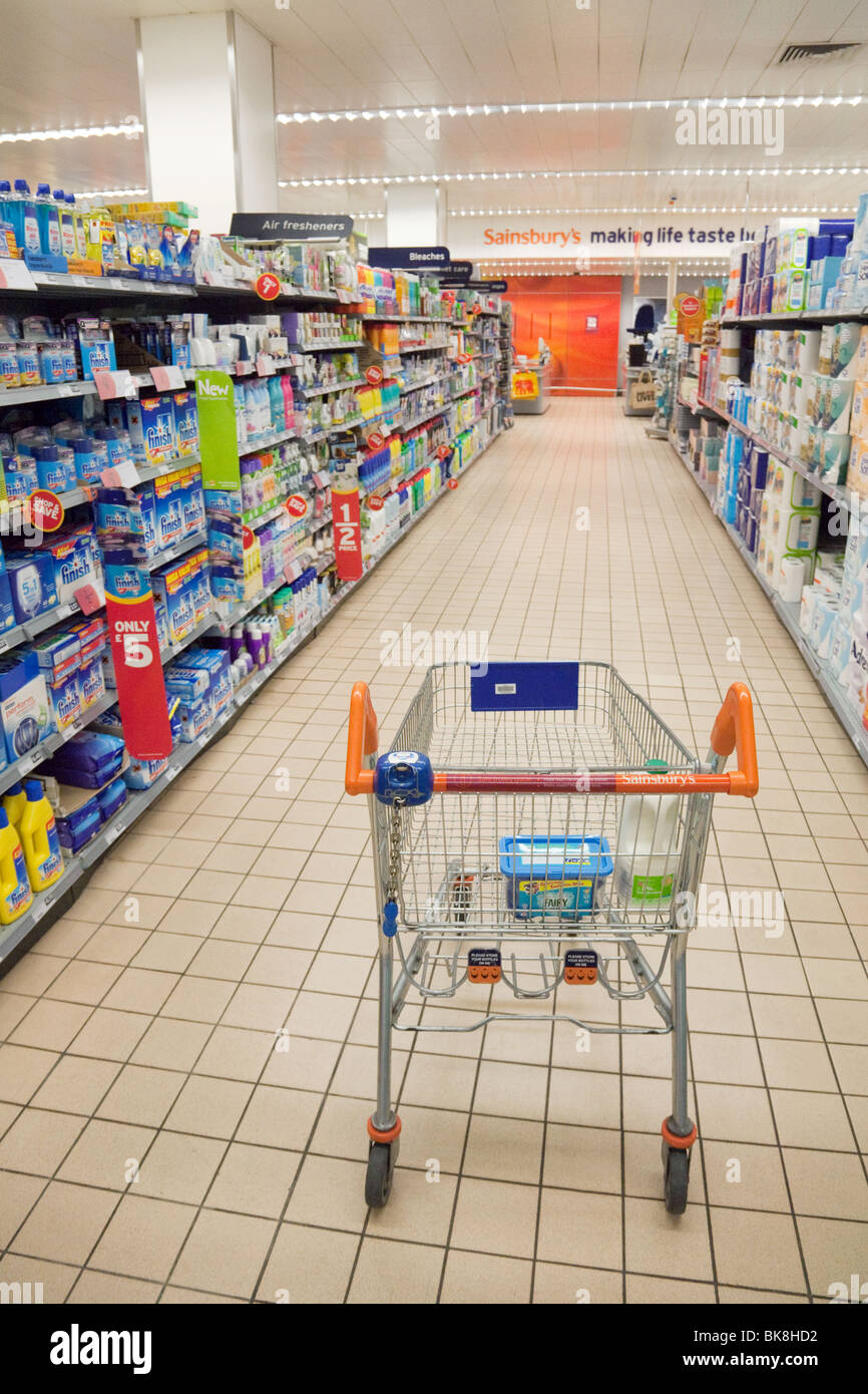 Shopping trolley uk sainsburys hi-res stock photography and images - Alamy