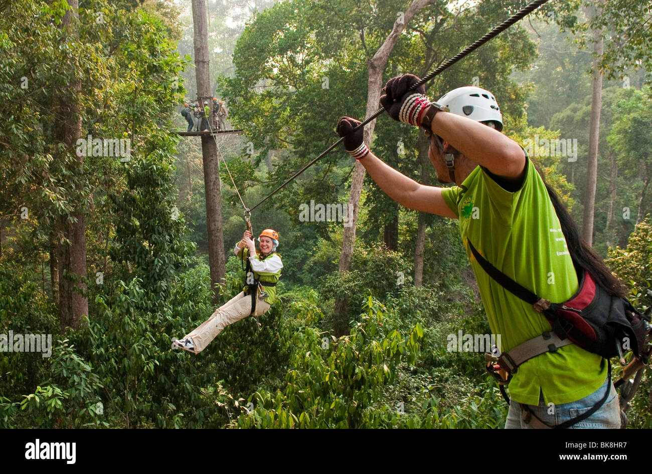 Jungle Flight zip line and forest canopy tour; Chiang Mai, Thailand ...