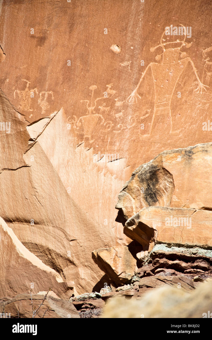 These Petroglyphs near the Fruita schoolhouse in Capitol Reef National ...