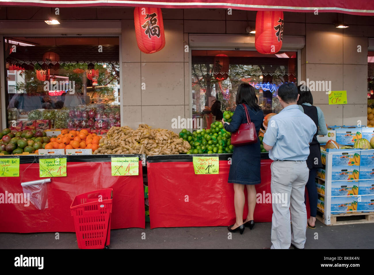 Outside Supermarket Asian Retail Business, People Shopping in Chinese ...