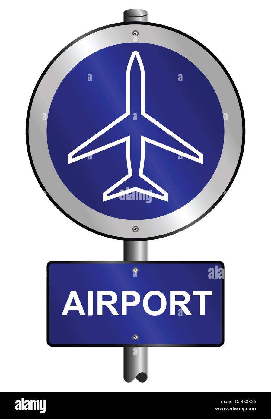 Vector of airport graphic and text information sign mounted on post ...