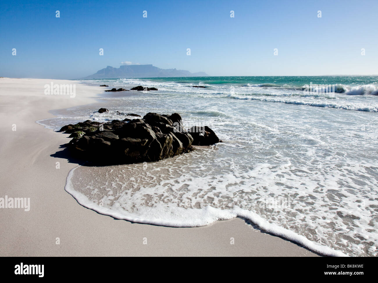 View over the beach of Blouberg to Table mountain in Cape Town, South ...