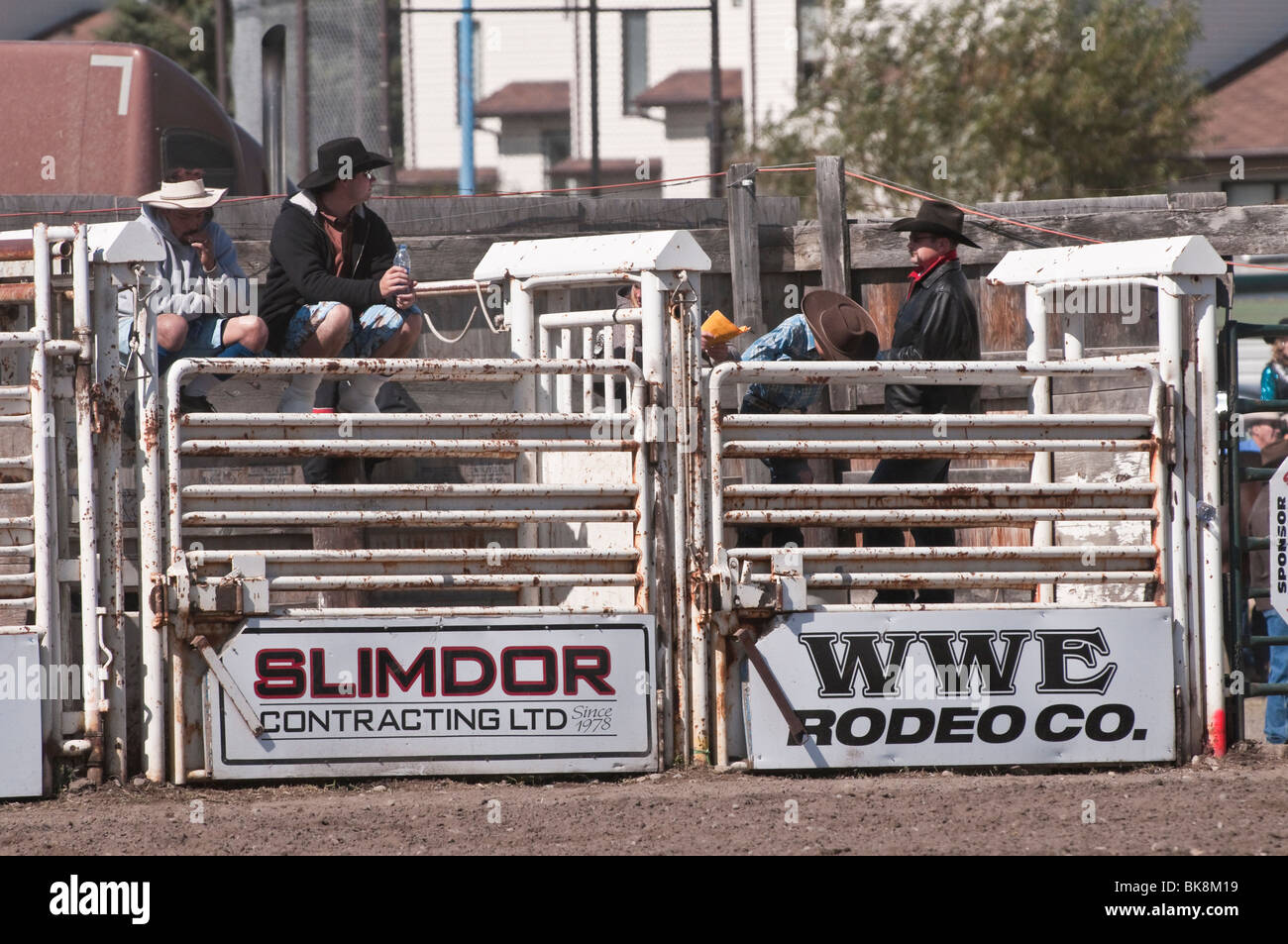 Rodeo chute, Cochrane Rodeo, Cochrane, Alberta, Canada Stock Photo - Alamy