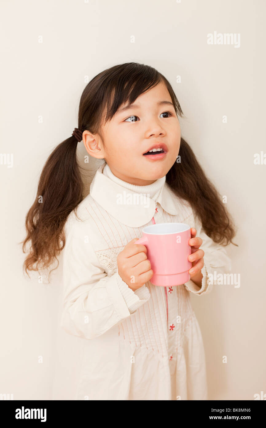 One Girl Gargling Stock Photo - Alamy