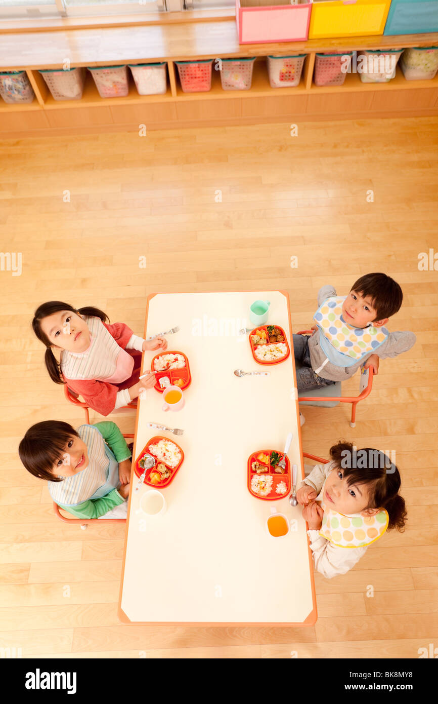 Children Having School Lunch Stock Photo - Alamy