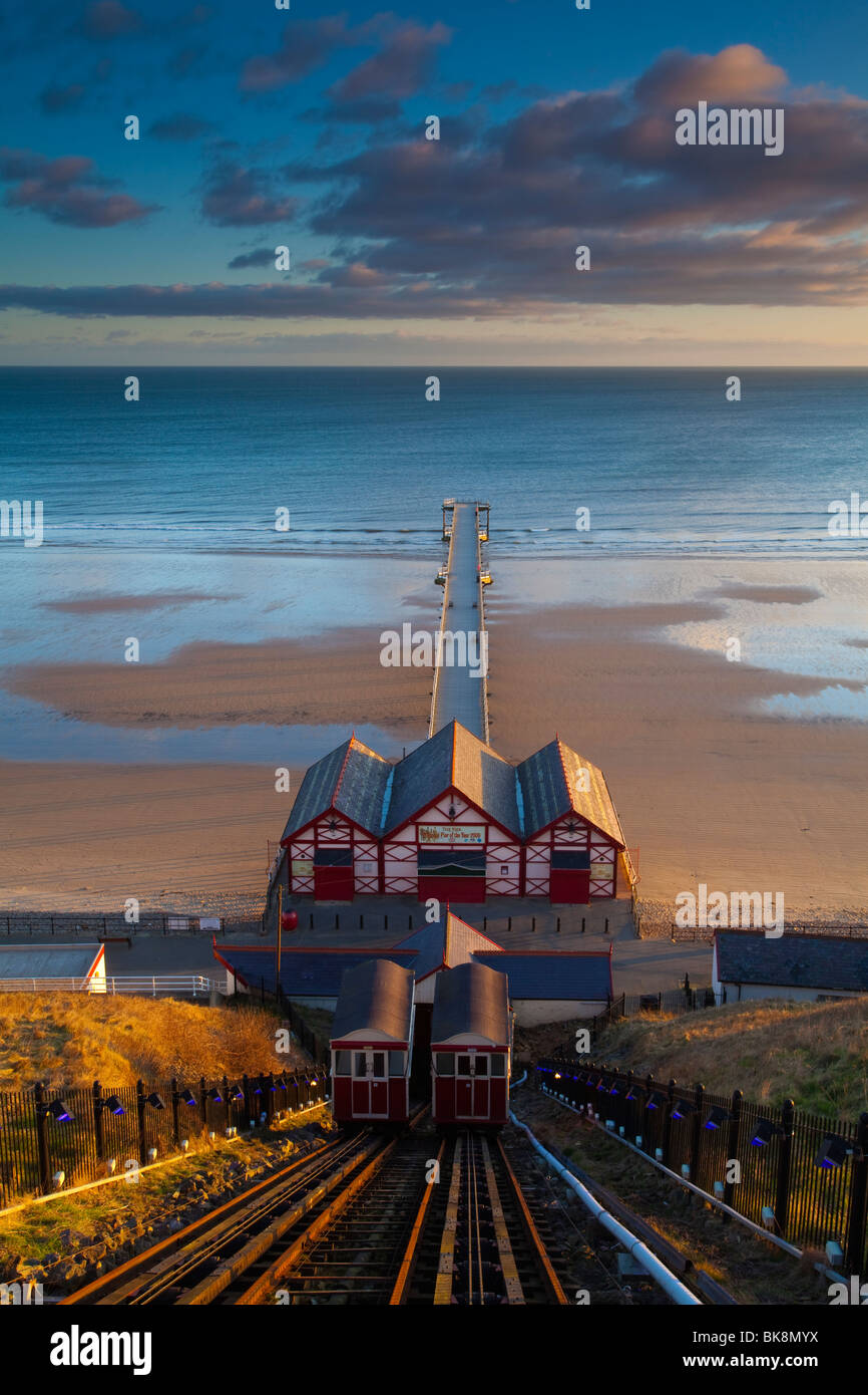 England, Cleveland, Saltburn-by-the-Sea. View from the top of the ...
